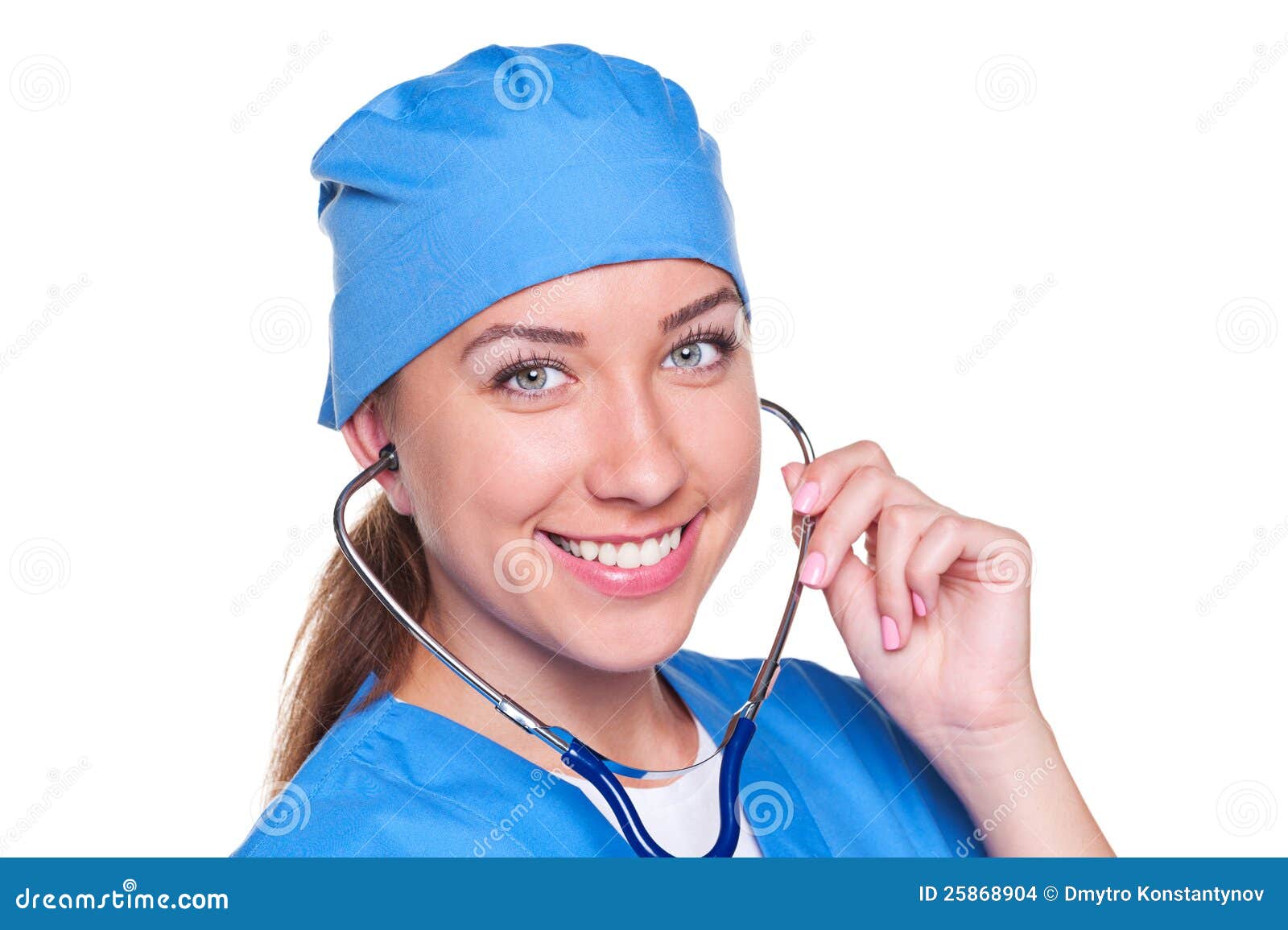 Smiley Medical Worker with Stethoscope Stock Photo - Image of ...