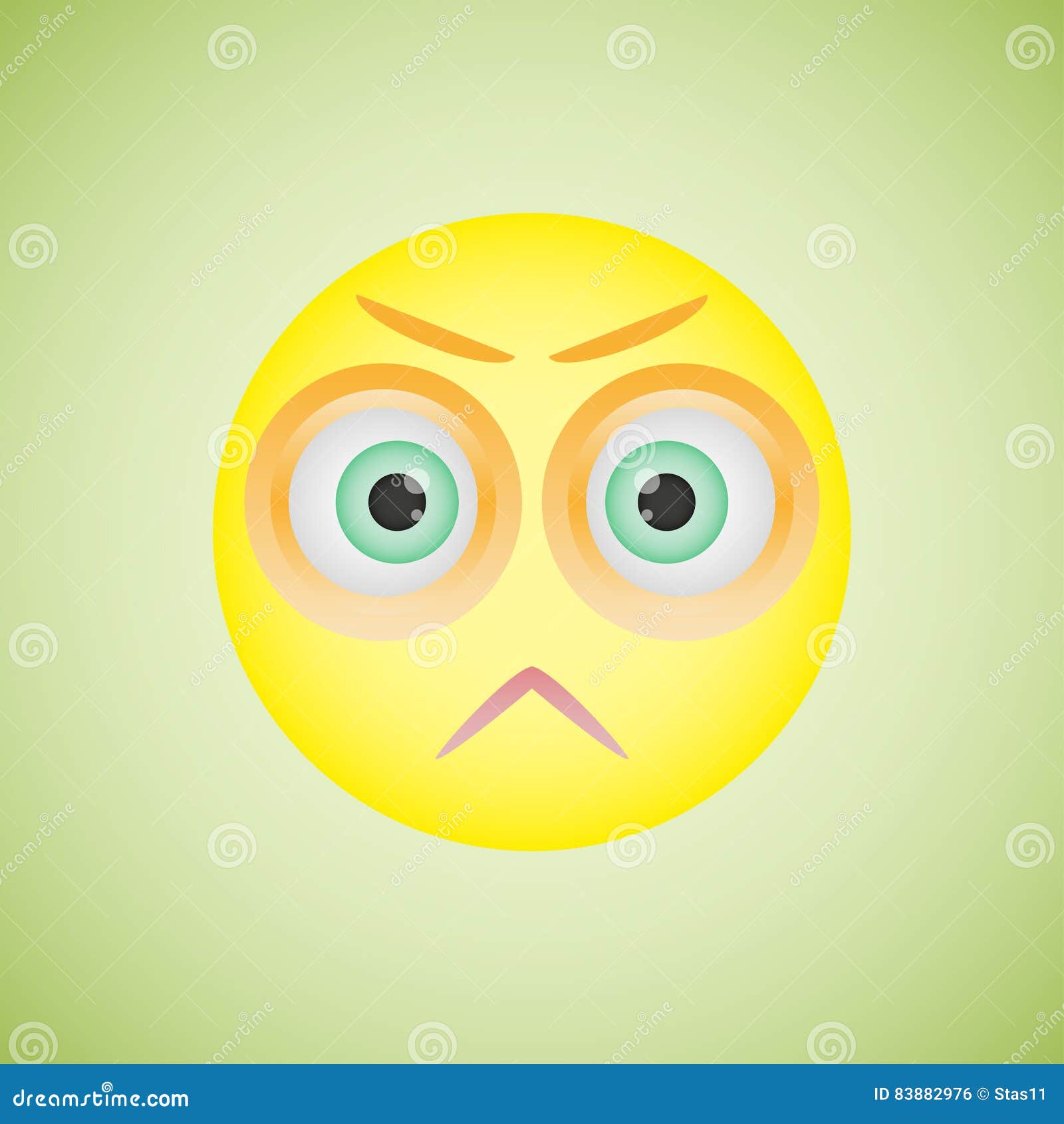 Smiley Met Boze Emotie Vector Illustratie EPS10 Stock Illustratie ...