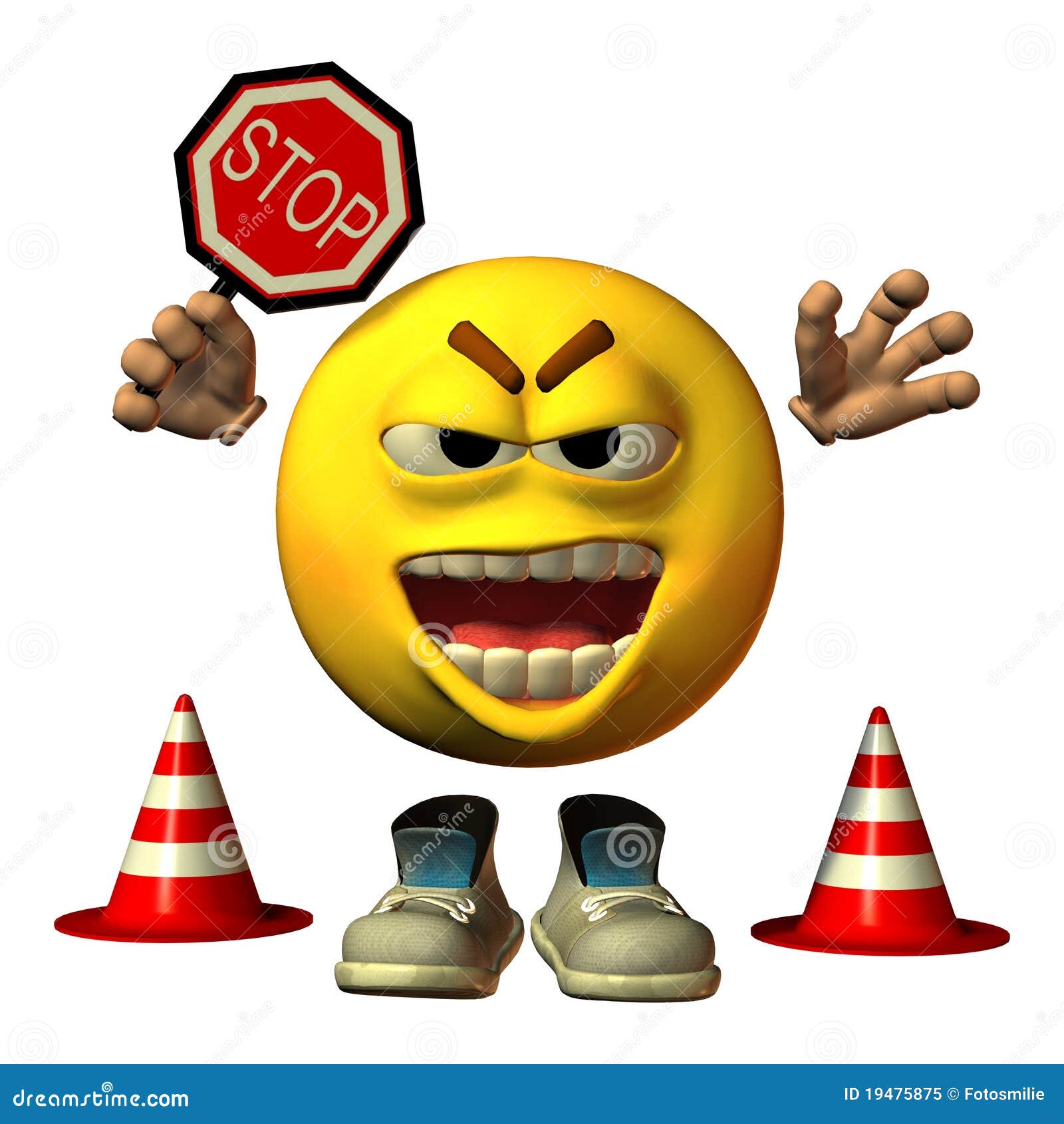 Smiley met eindeteken stock illustratie. Illustration of kegel - 19475875