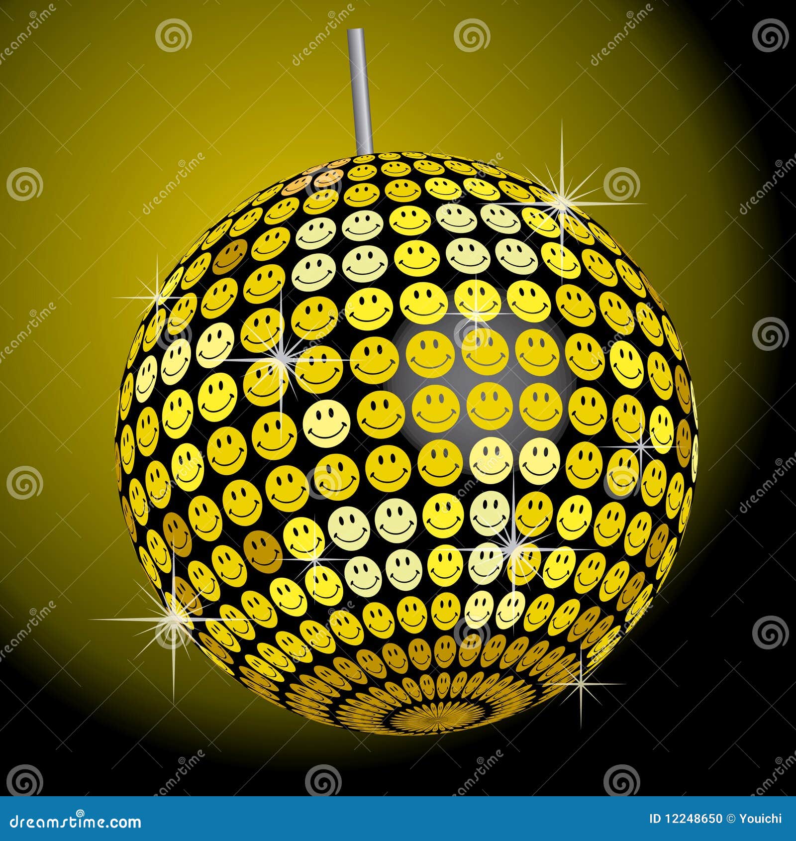 Smiley Mirror Ball stock vector. Illustration of cute - 12248650