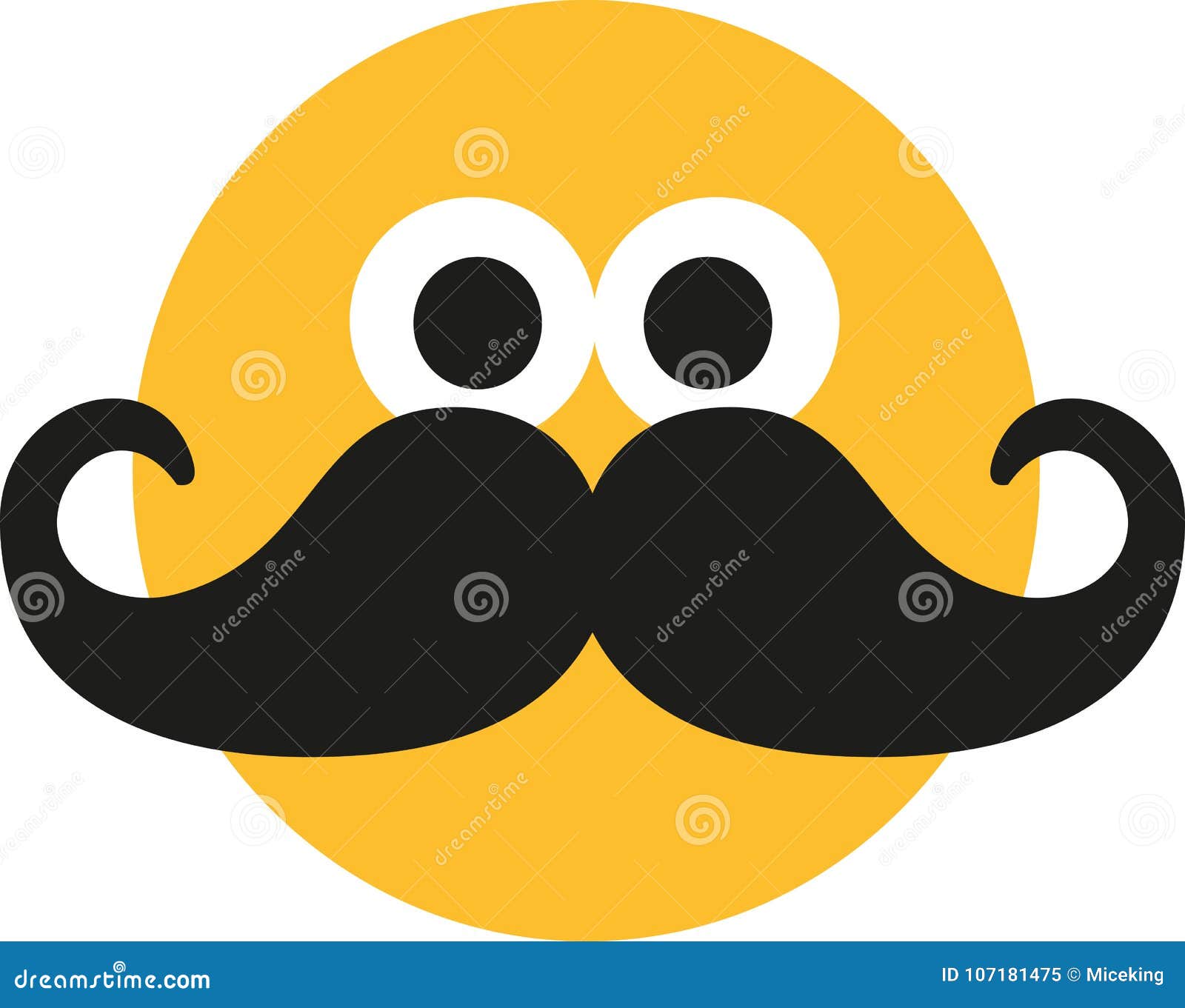 Smiley mit dem Schnurrbart vektor abbildung. Illustration von ...