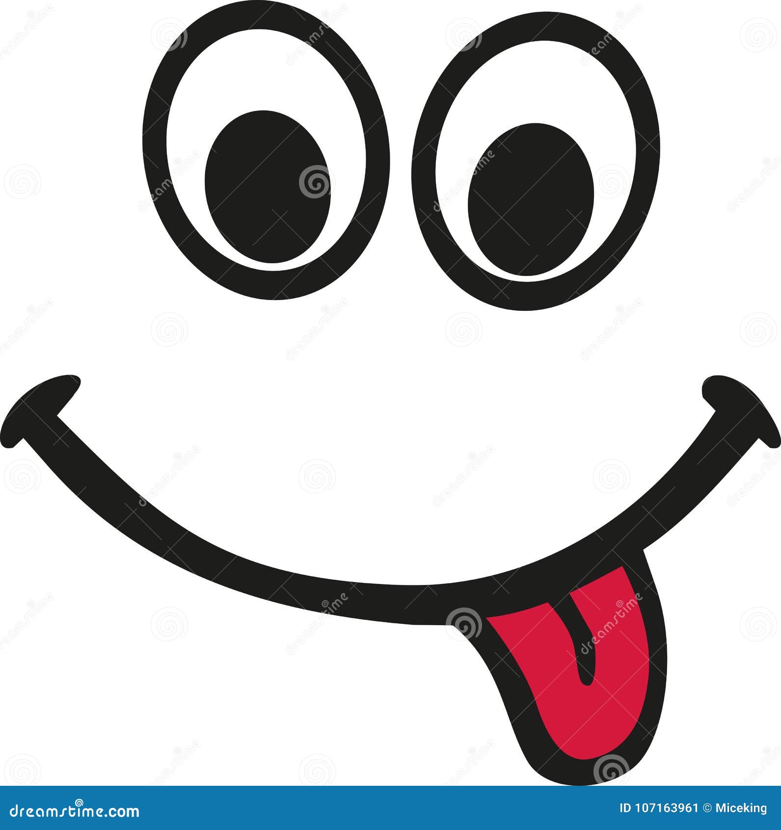 Smiley mit der roten Zunge vektor abbildung. Illustration von emoticon ...