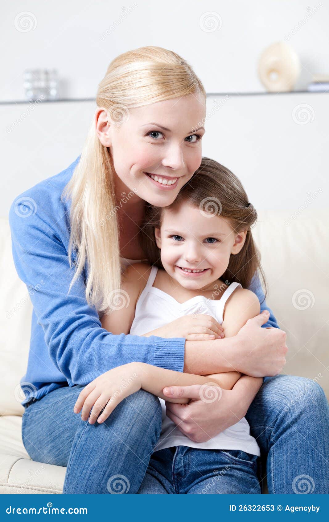 Smiley Mum with Her Daughter Stock Image - Image of happy, color: 26322653