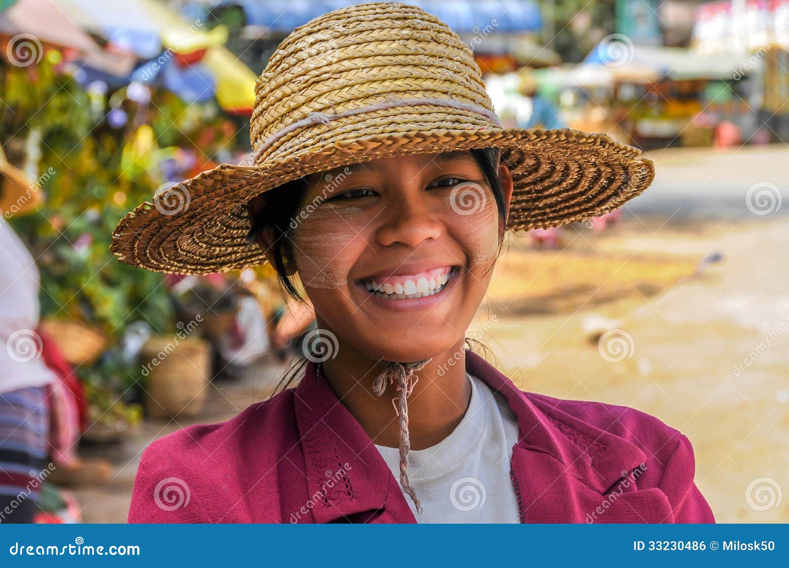 Smiley Myanmar Woman editorial photo. Image of smile - 33230486