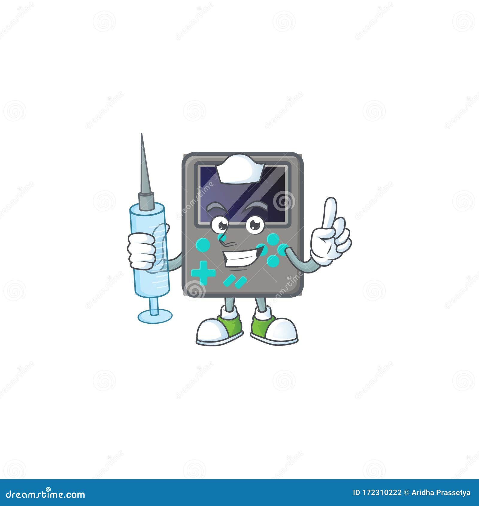 Smiley Nurse Game Console Cartoon Character with a Syringe Stock Vector ...