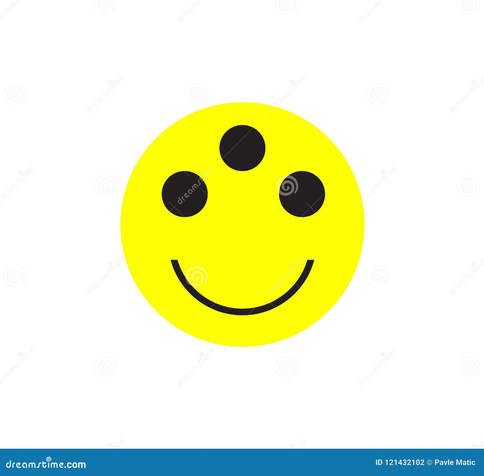 Smiley Observé Du Jaune Trois Simples Illustration de Vecteur ...