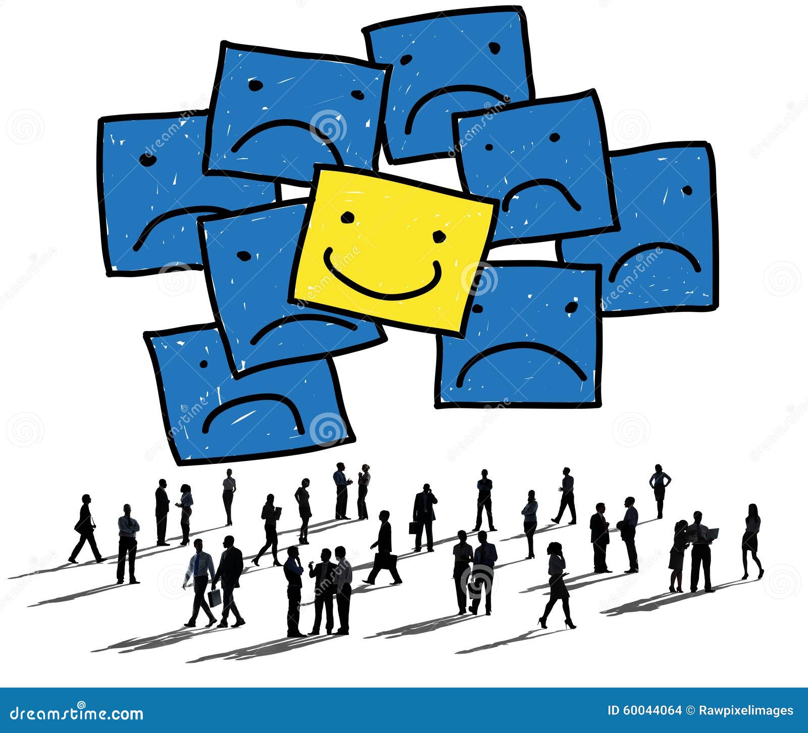 Contrast Positive And Negative Emotions And Feelings Concept Vector ...