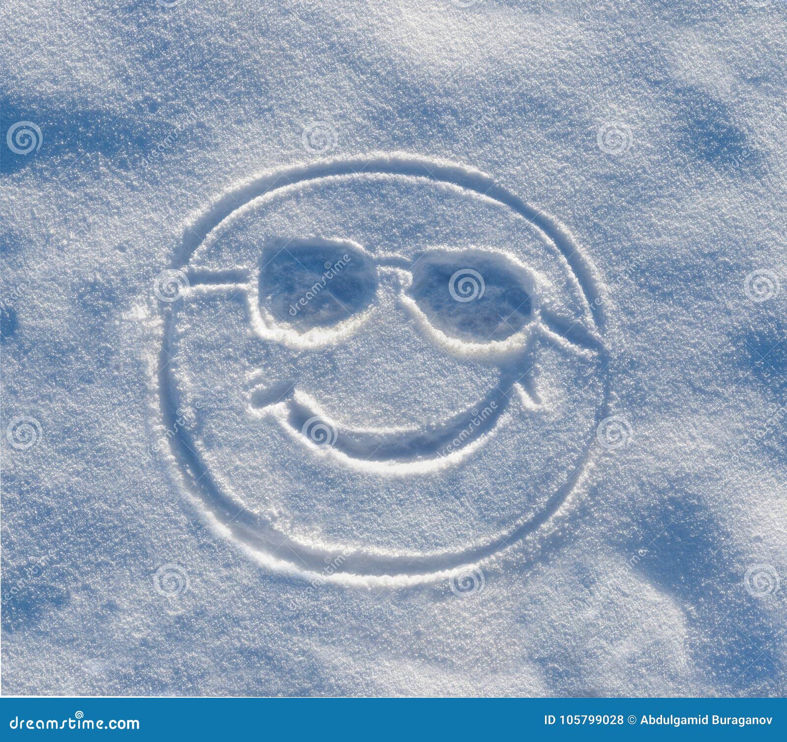 Smiley painted in the snow stock photo. Image of freshness - 105799028