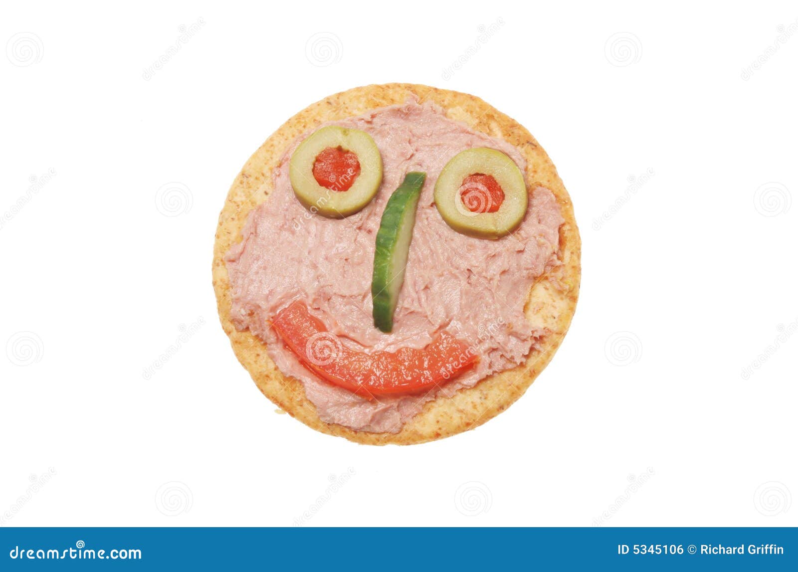Smiley Pate and Biscuit Face Stock Photo - Image of happy, snack: 5345106