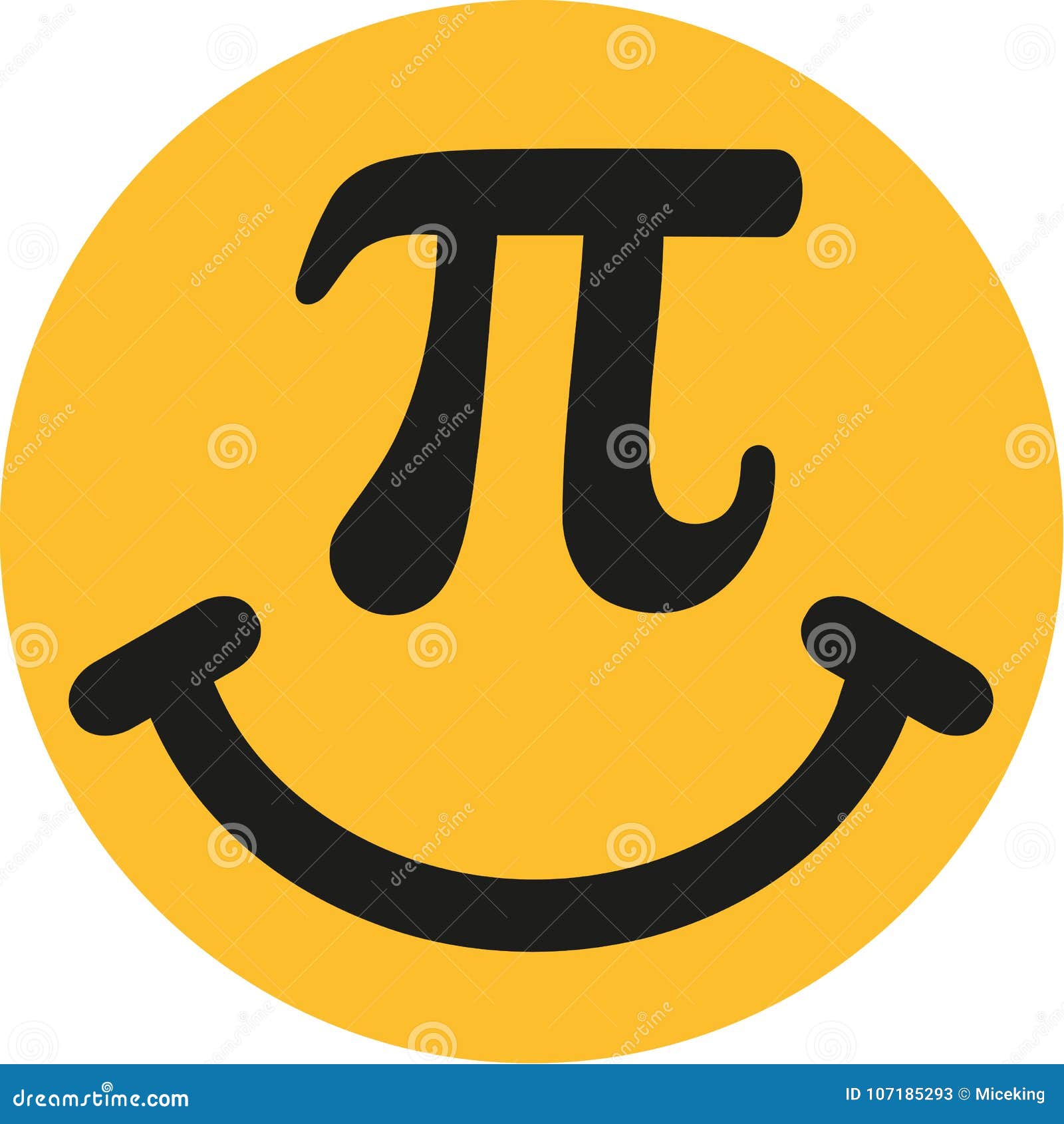 Smiley with pi sign stock vector. Illustration of symbol - 107185293