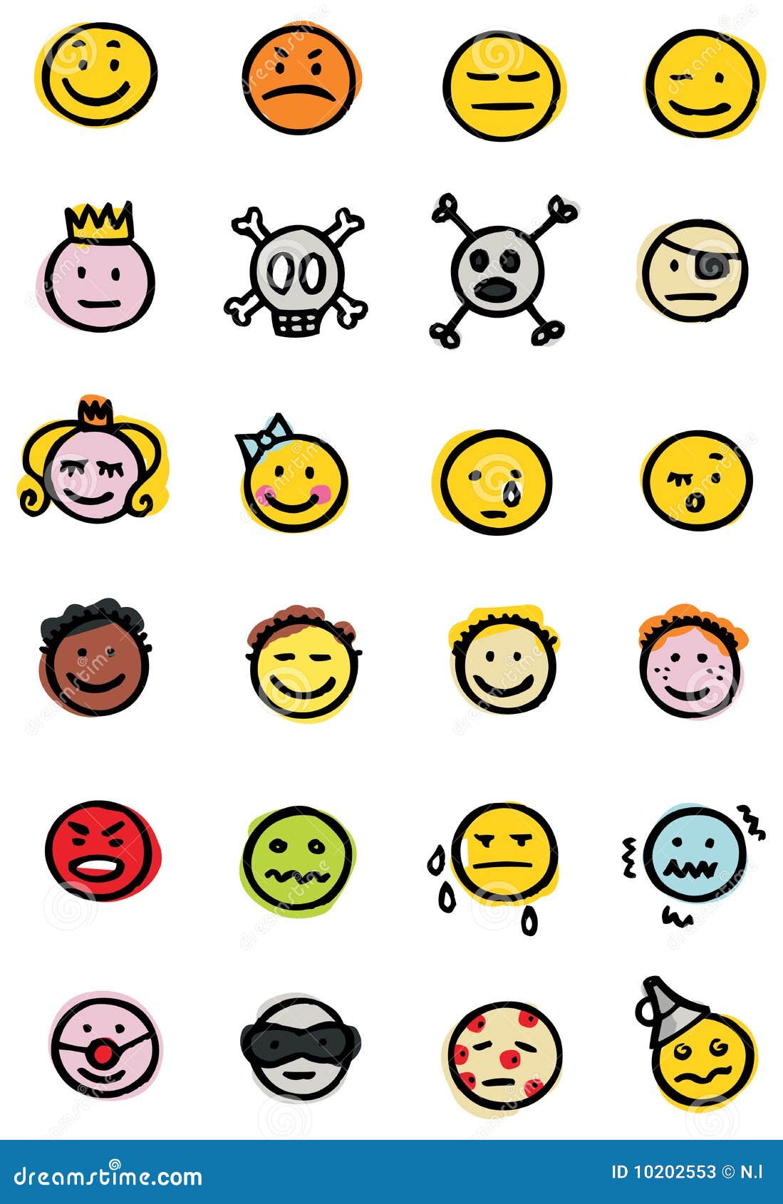 Smiley Pictogrammen vector illustratie. Illustration of clown - 10202553