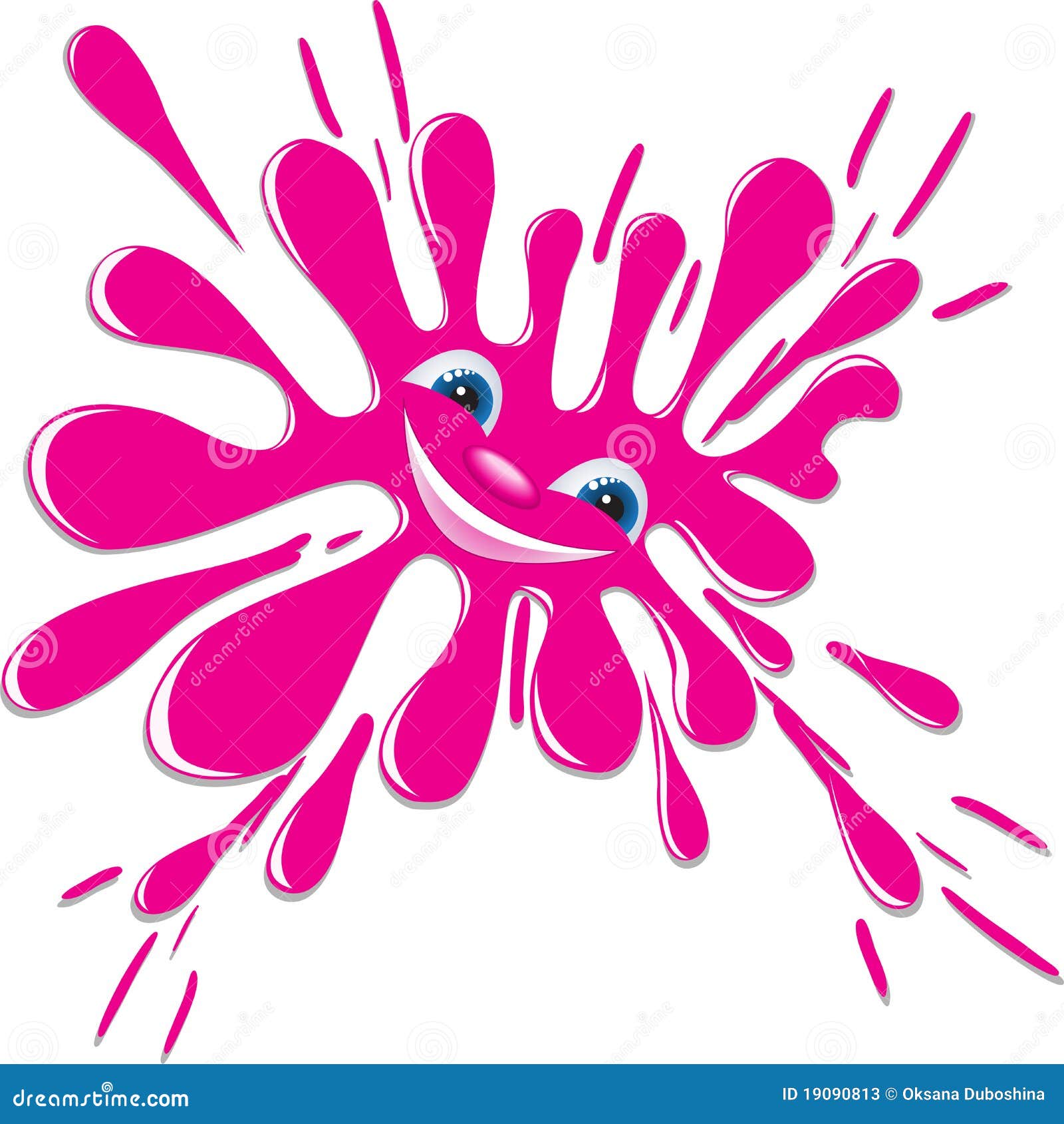 Smiley of pink paint stock vector. Illustration of drops - 19090813