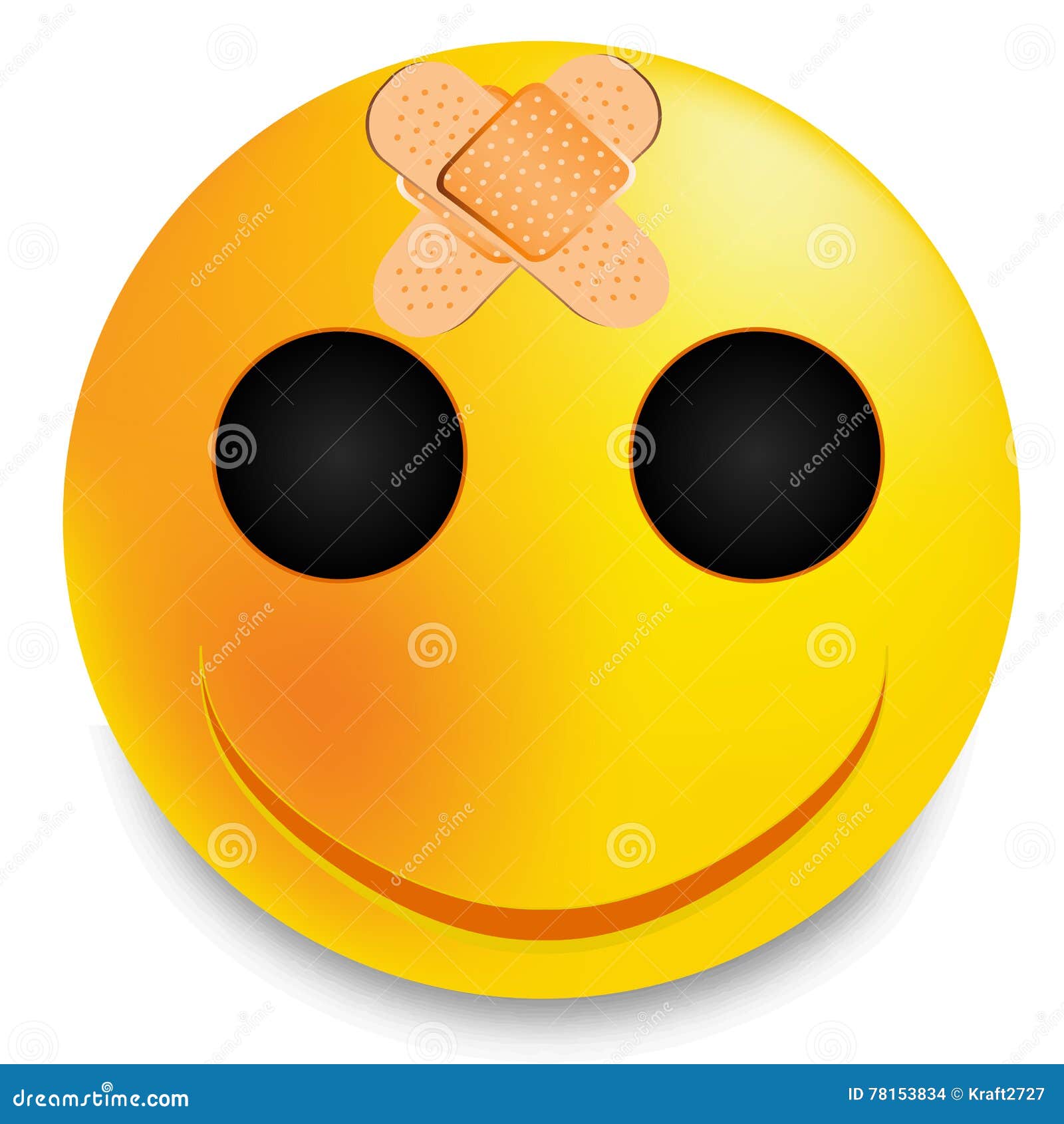 Smiley with plaster stock vector. Illustration of blond - 78153834