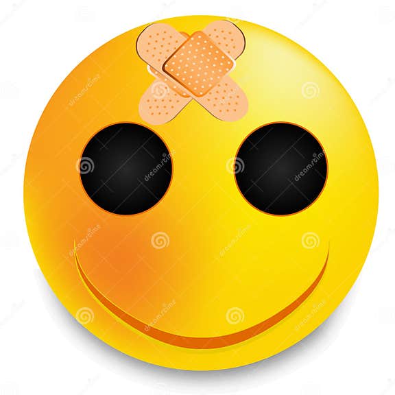 Smiley with plaster stock vector. Illustration of blond - 78153834