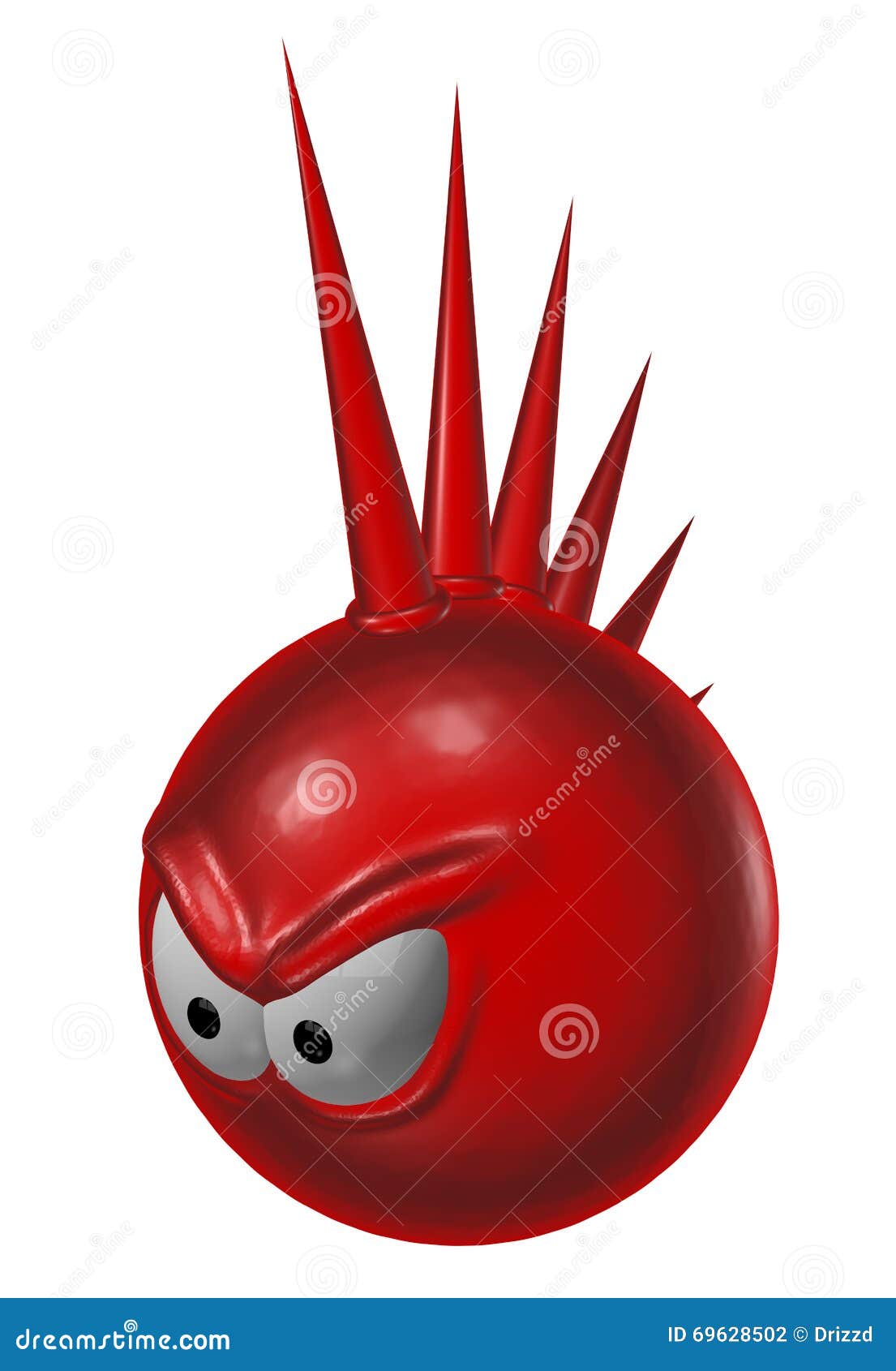 Smiley punk vermelho mau ilustração stock. Ilustração de isolado - 69628502