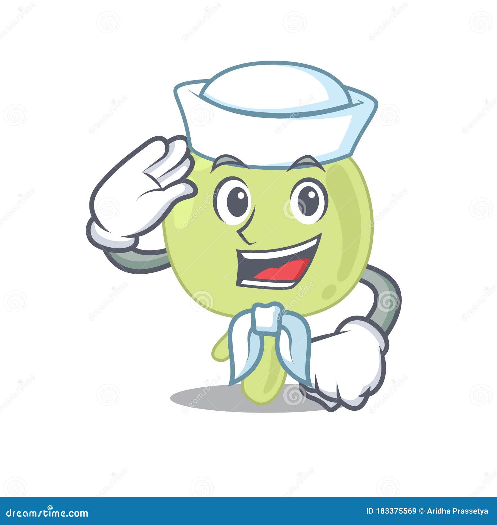 Smiley Sailor Cartoon Character Of Lip Tint Wearing White Hat And Tie ...