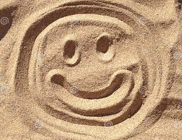 Smiley Sand Face stock photo. Image of vacation, grains - 33750412