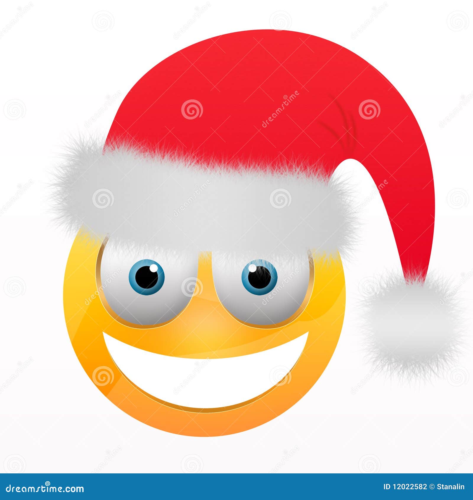 Smiley with santa hat stock illustration. Illustration of yellow - 12022582