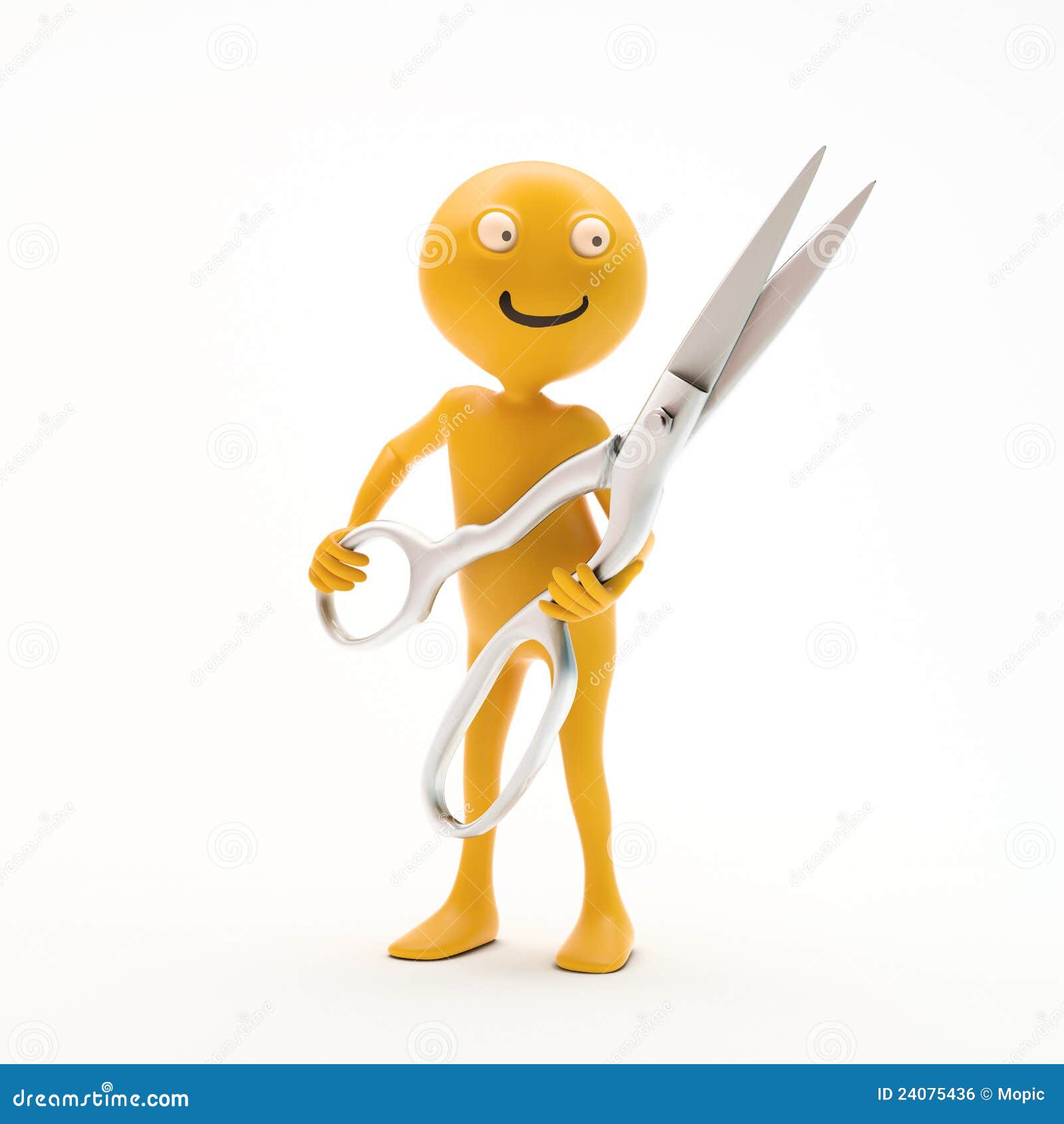 Smiley scissors stock illustration. Illustration of render - 24075436