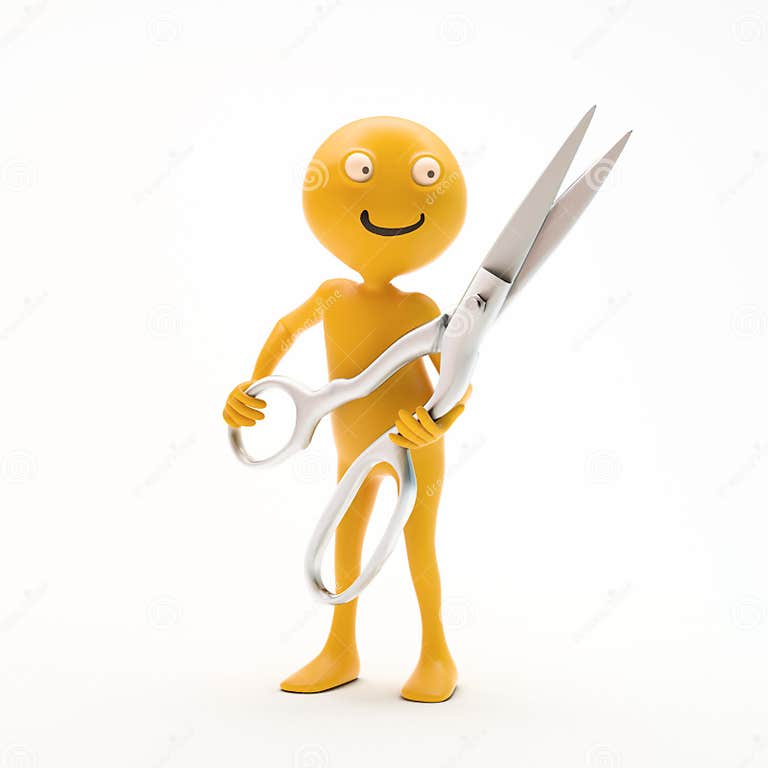Smiley scissors stock illustration. Illustration of render - 24075436
