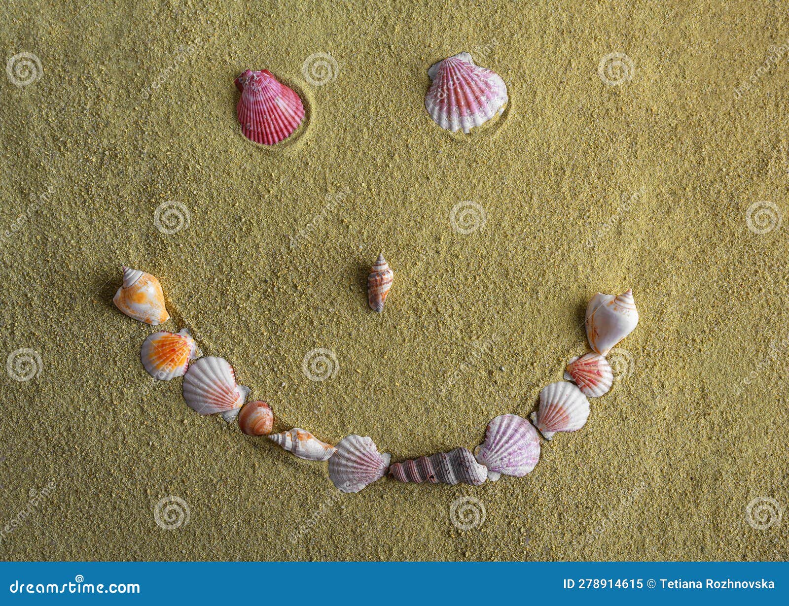 Smiley from Seashells on the Sand. Stock Image - Image of texture ...