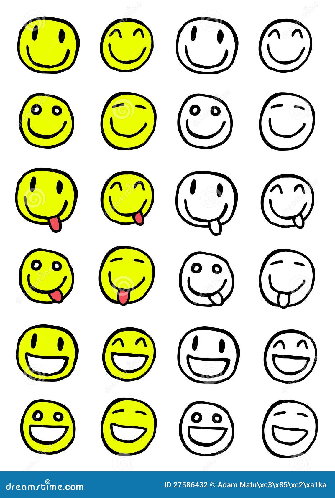 Smiley set stock vector. Illustration of funny, retro - 27586432