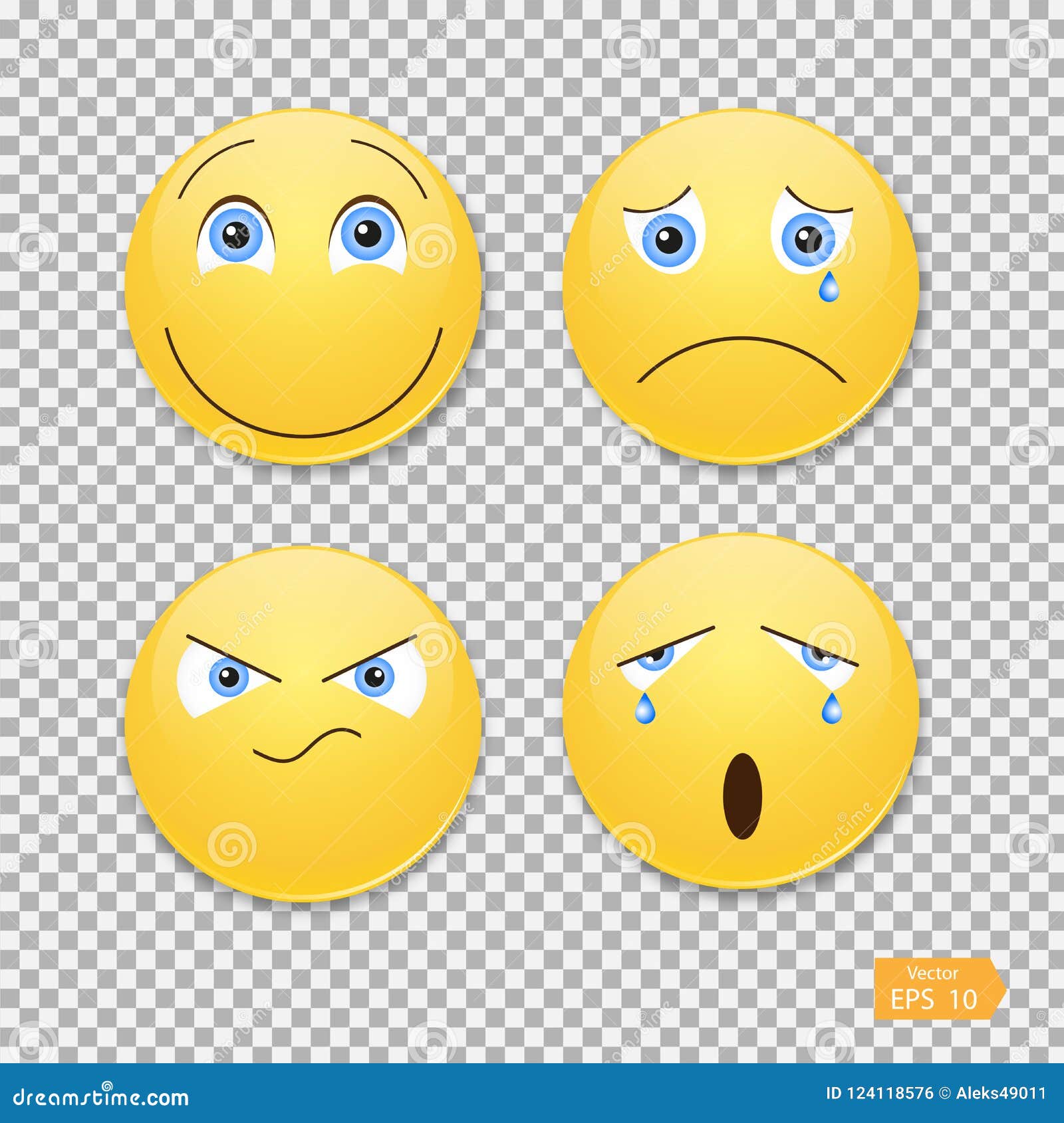 Smiley Set .Funny Emotions ,vector , Illustration Stock Vector ...