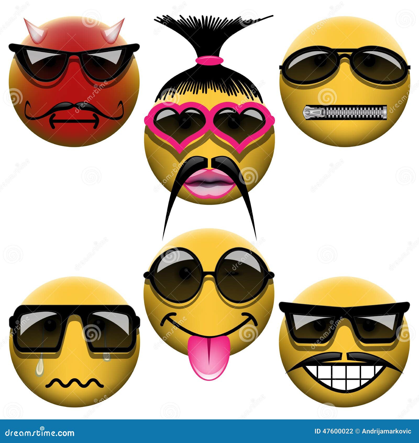 Smiley set stock vector. Illustration of icon, design - 47600022