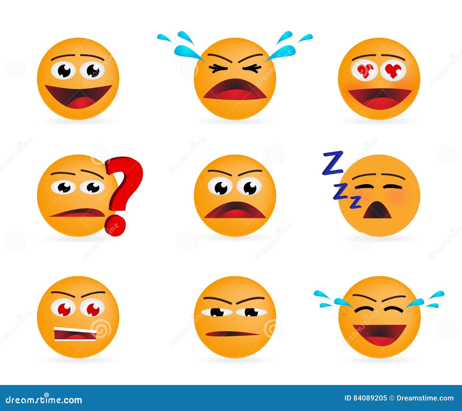 Squint Smiley Emoji Emoticon In Blue Bubble Speech Cartoon Vector ...