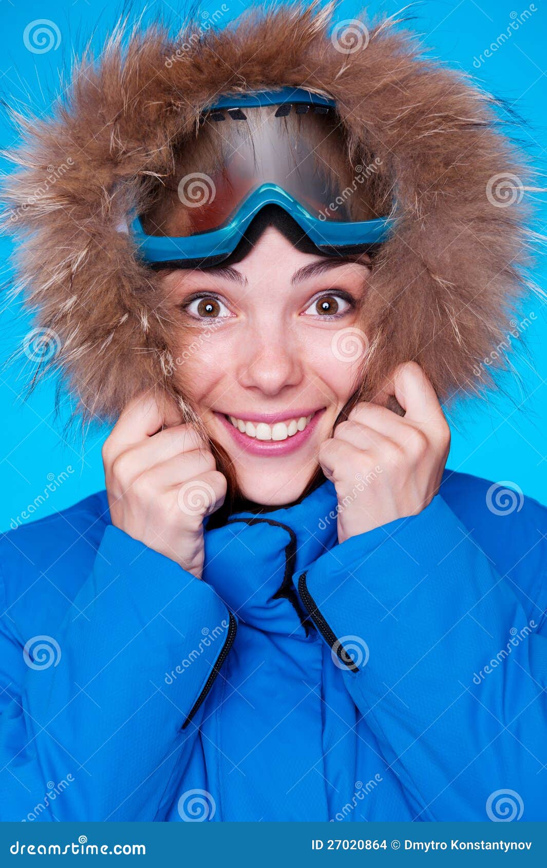 Smiley skier feeling cold stock photo. Image of blue - 27020864