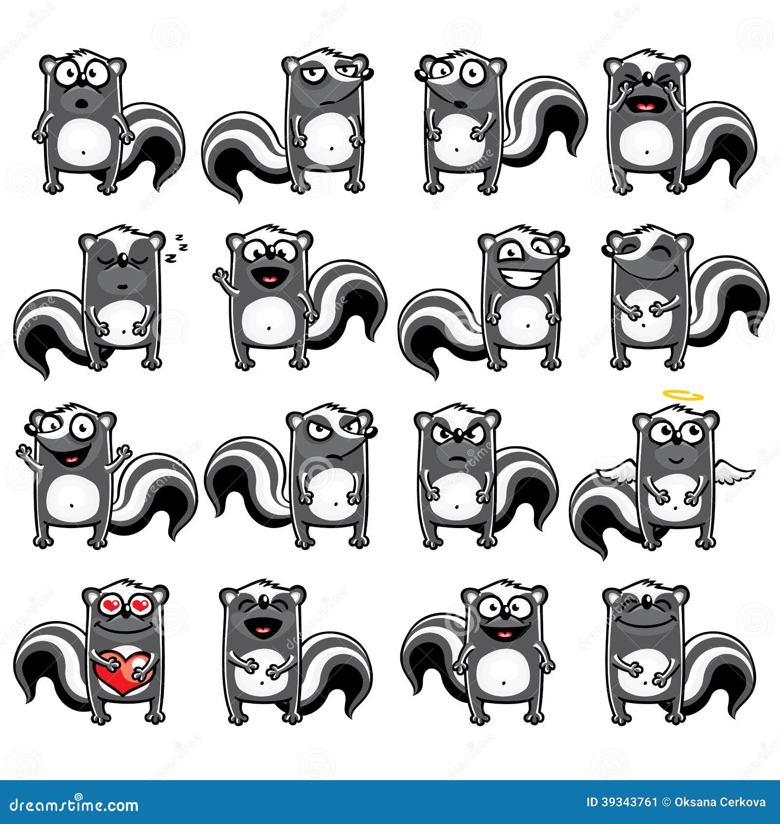 Smiley skunk stock vector. Illustration of cartoon, emoticon - 39343761