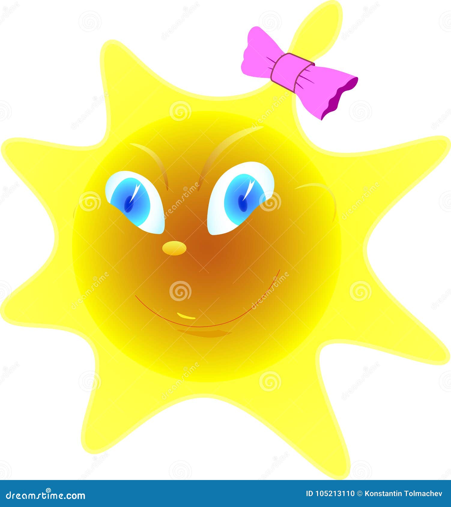 Smiley / Sun-girl / stock illustration. Illustration of climate - 105213110
