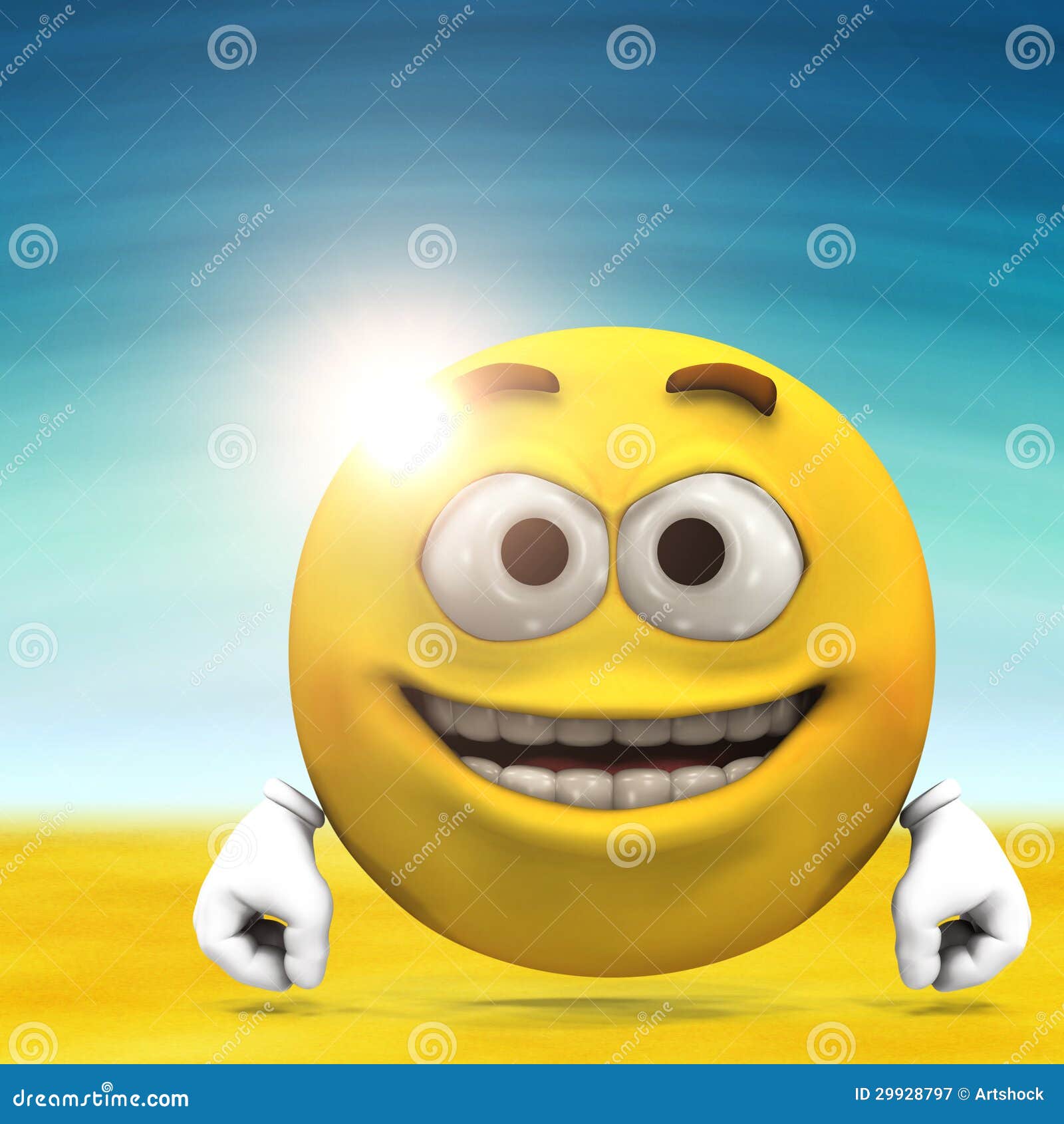 Smiley sur la plage illustration stock. Illustration du sable - 29928797