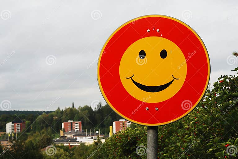 Smiley traffic sign stock photo. Image of smile, blue - 21078518