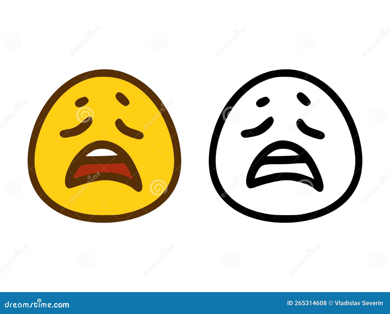 Smiley with an Unhappy Face in Two Style Stock Vector - Illustration of ...