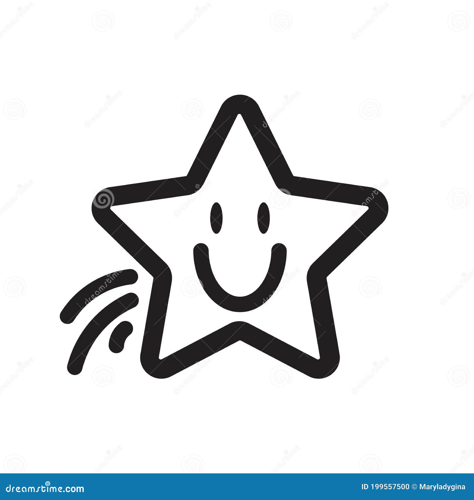 Smiley. Vector Happy Face. Flying Yellow Star Stock Vector ...