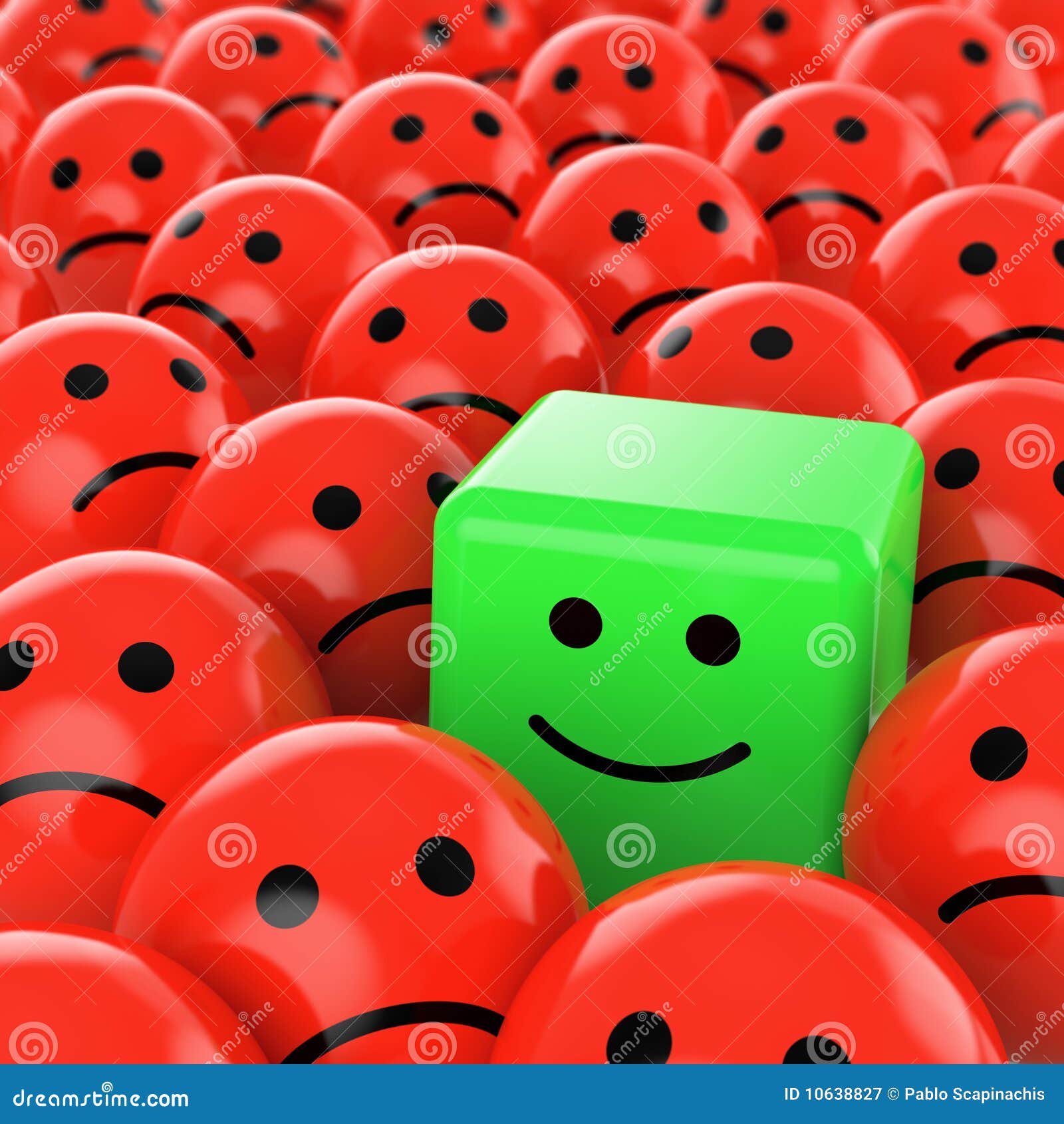 Smiley Vert De Cube Heureux Illustration Stock - Illustration du ...