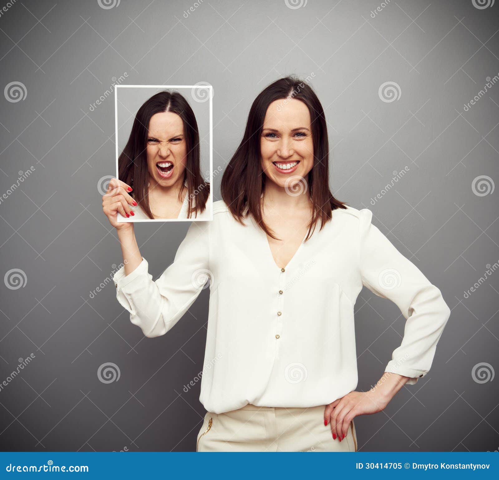 Smiley woman angry inside stock image. Image of beautiful - 30414705