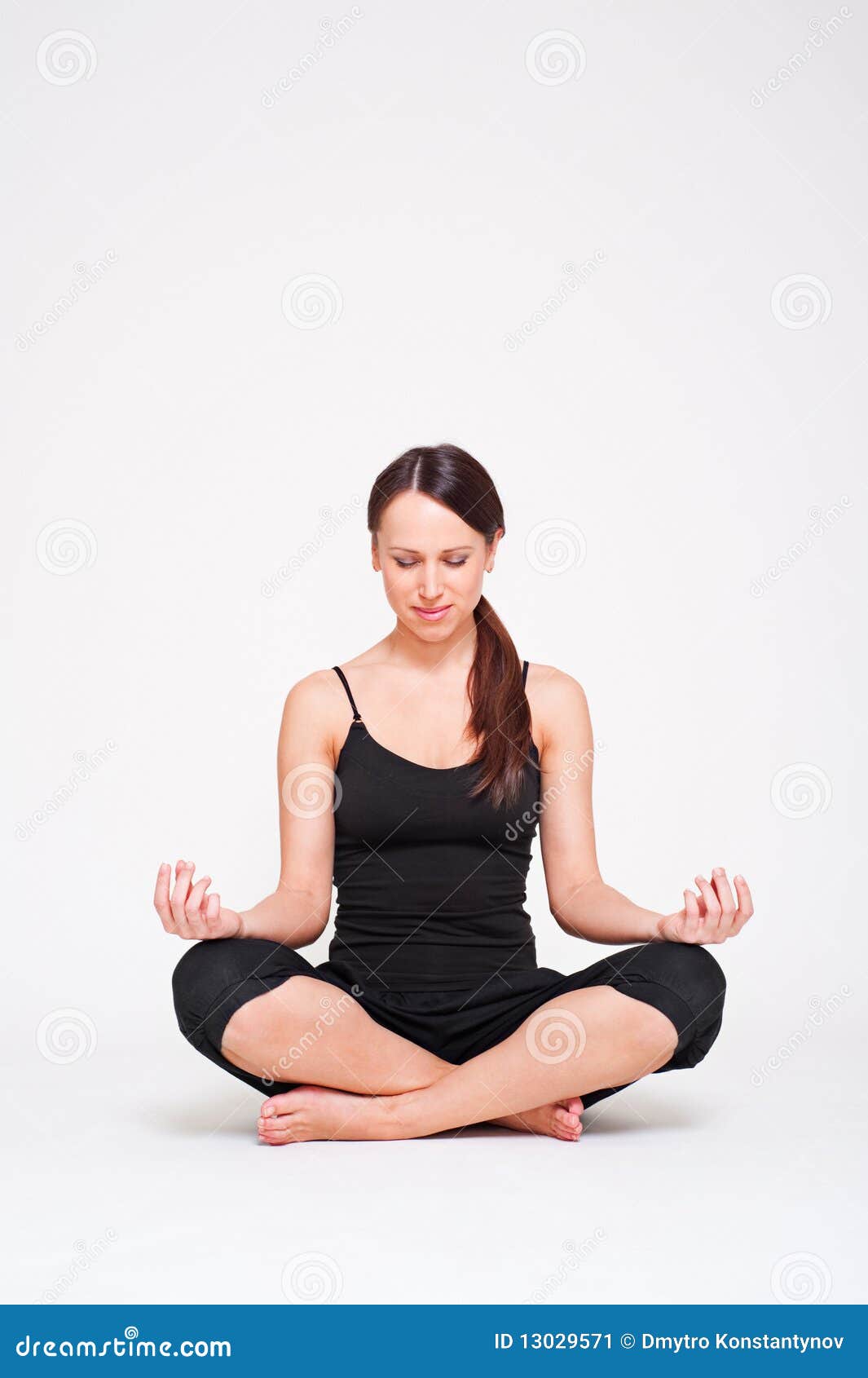 Smiley Woman Doing Yoga Exercise Stock Image - Image of body, lotos ...