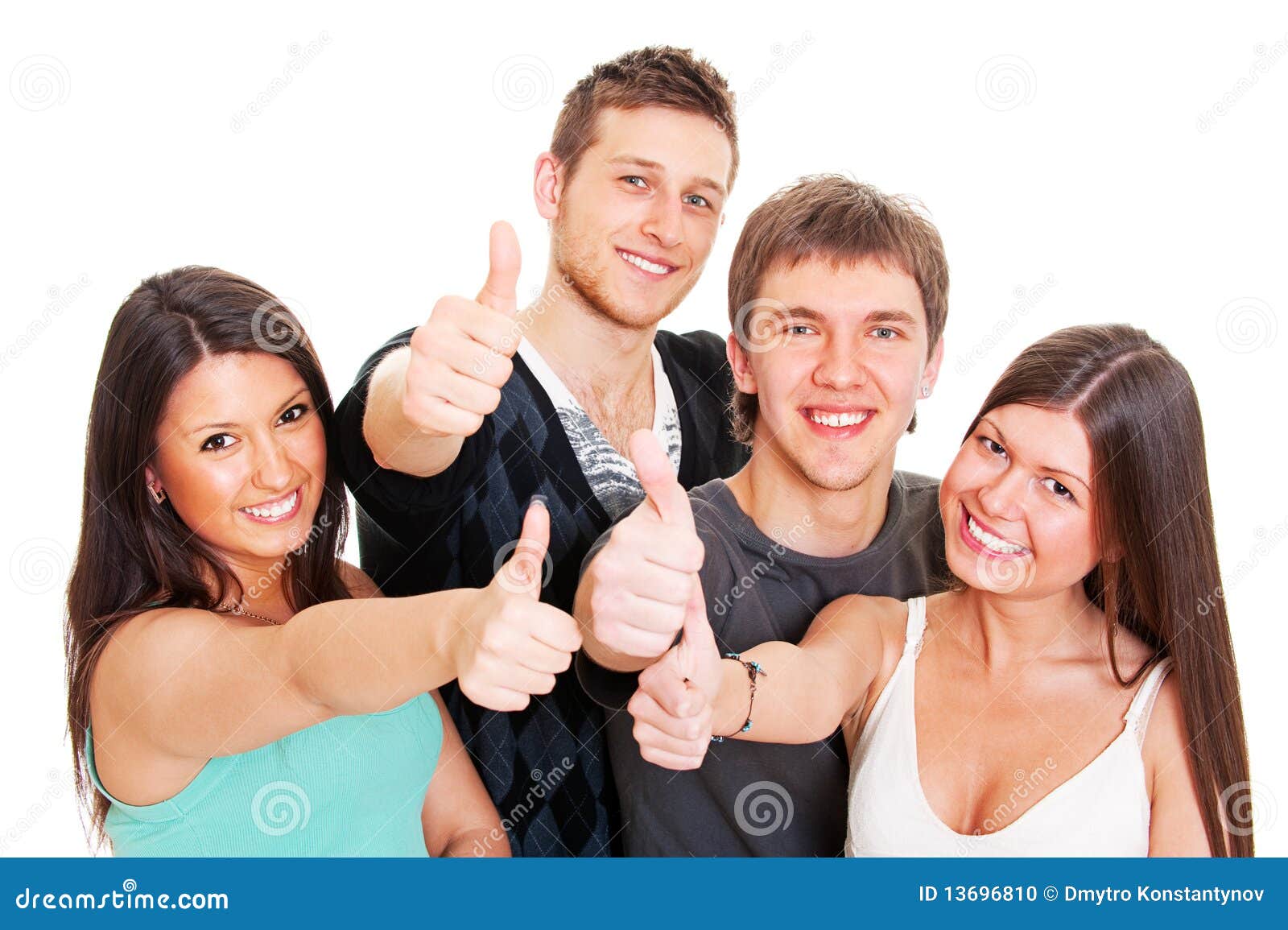 Smiley Young People Showing Thumbs Up Stock Photo - Image of fresh ...