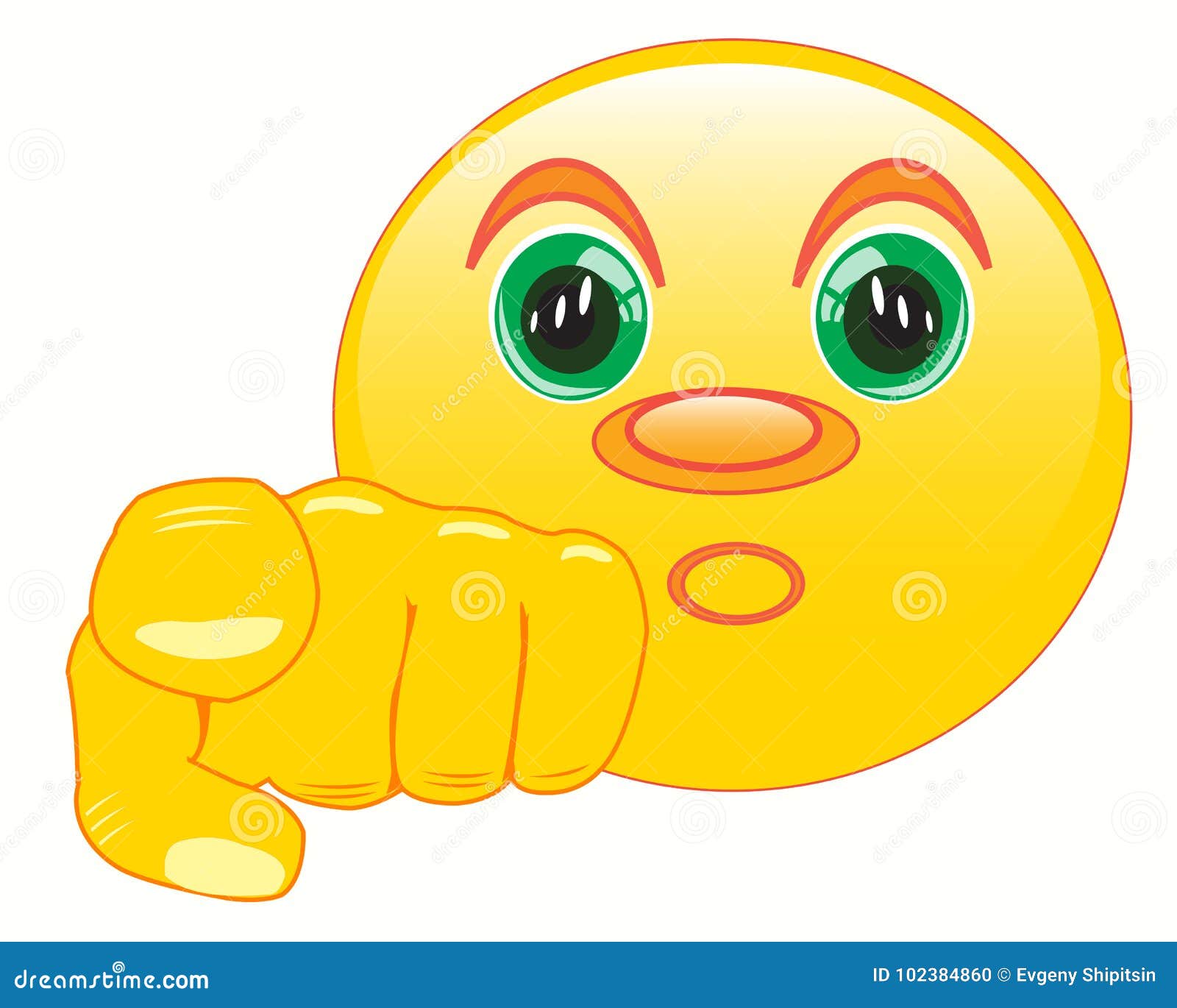 Smiley zeigt Finger vektor abbildung. Illustration von smiley - 102384860