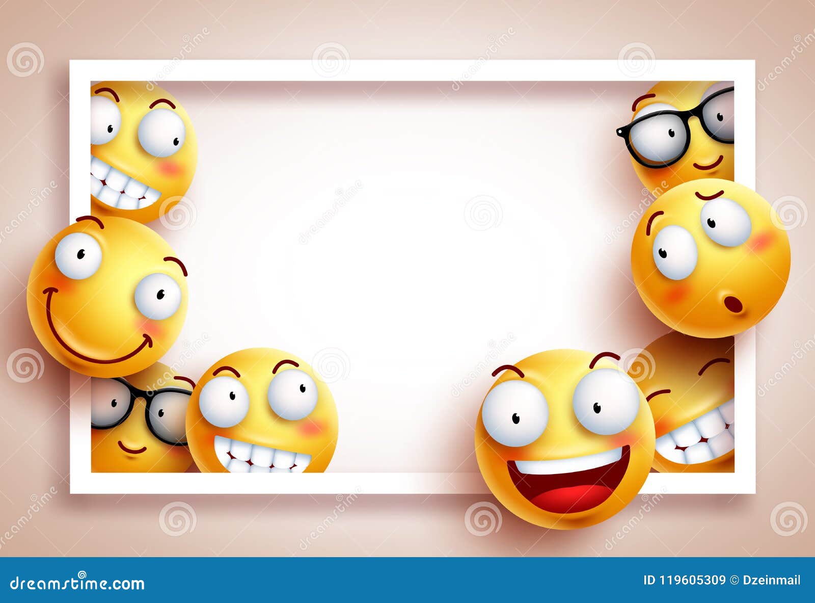 Smileys Background Template With Mother And Children Cartoon Vector ...