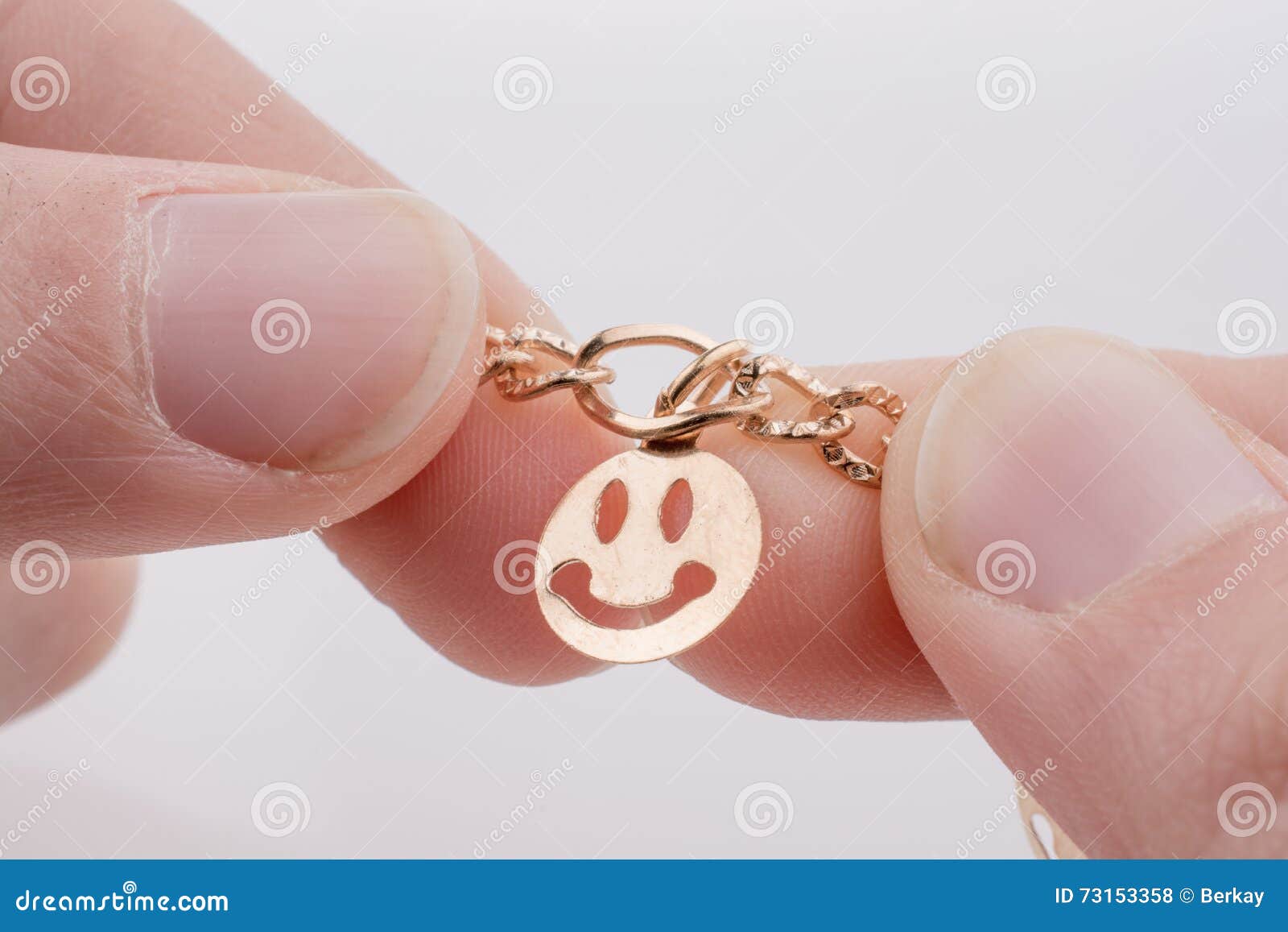 Smileys on a chain in hand stock illustration. Illustration of happy ...