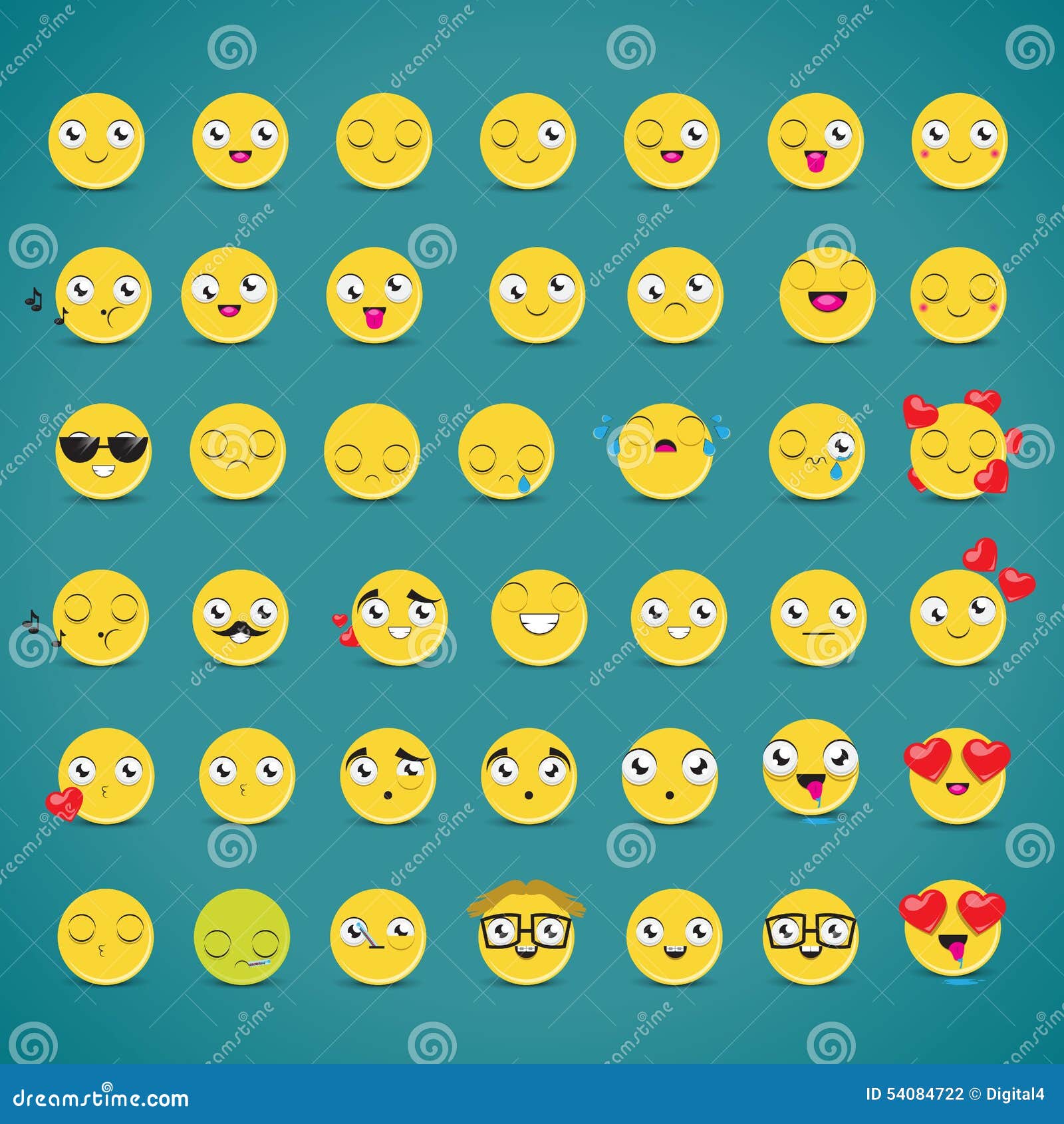 SMILEYS EMOTION stock vector. Illustration of smiling - 54084722