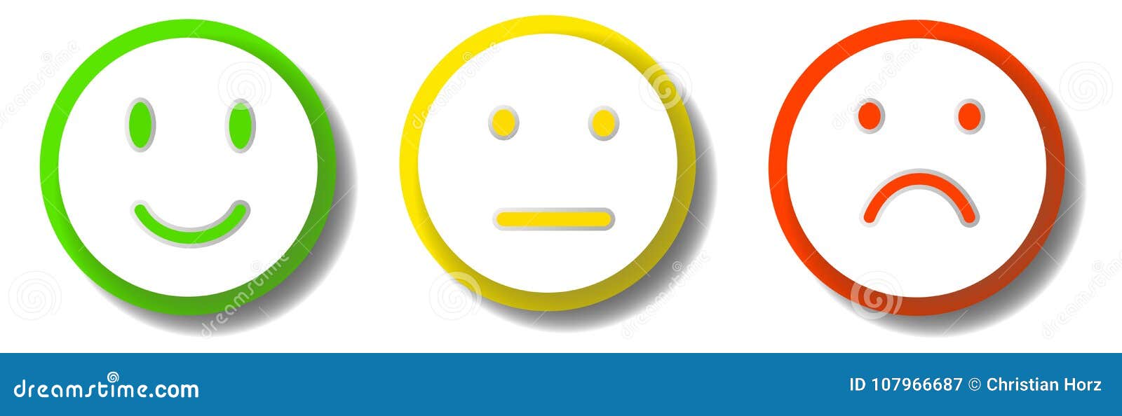 3 Smileys Expressing Different Emotions Stock Illustration ...