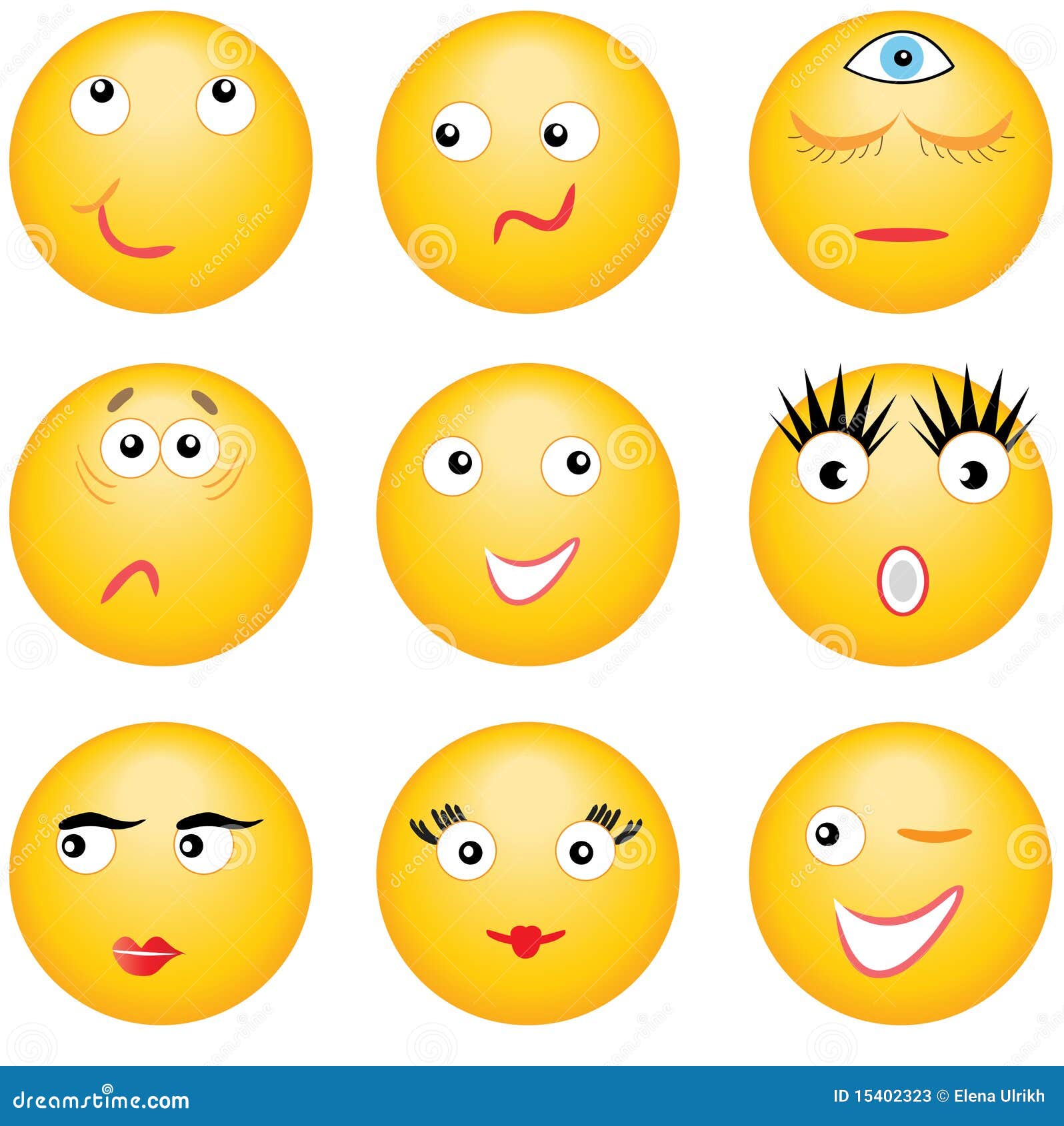 Smileys.Expressions of the Persons Stock Vector - Illustration of ...