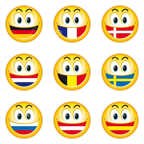 Smileys_flags_1 stock vector. Illustration of french - 13911093