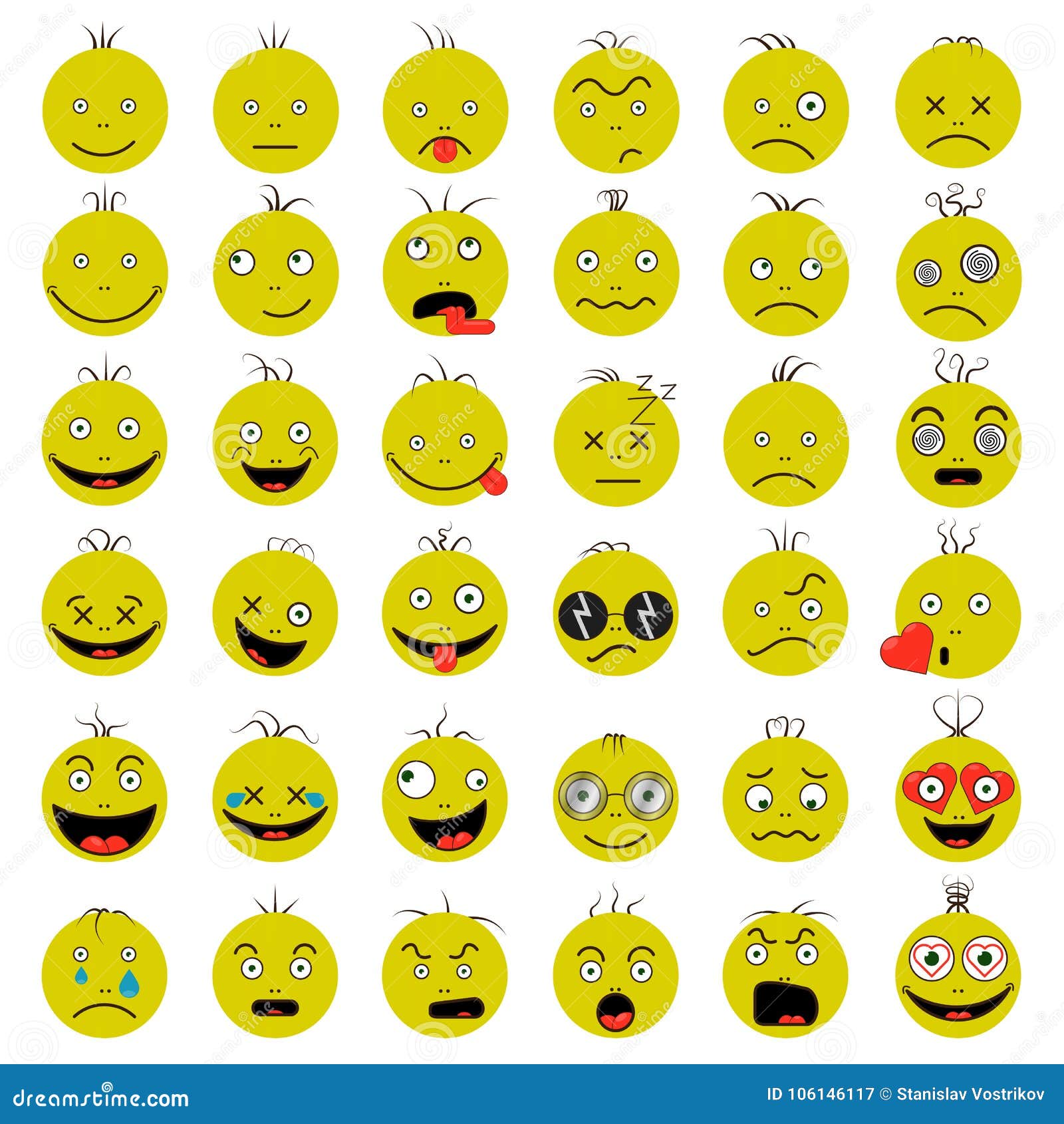 Smileys Funny Funny Yep Vector 10 Vector Set Stock Vector ...