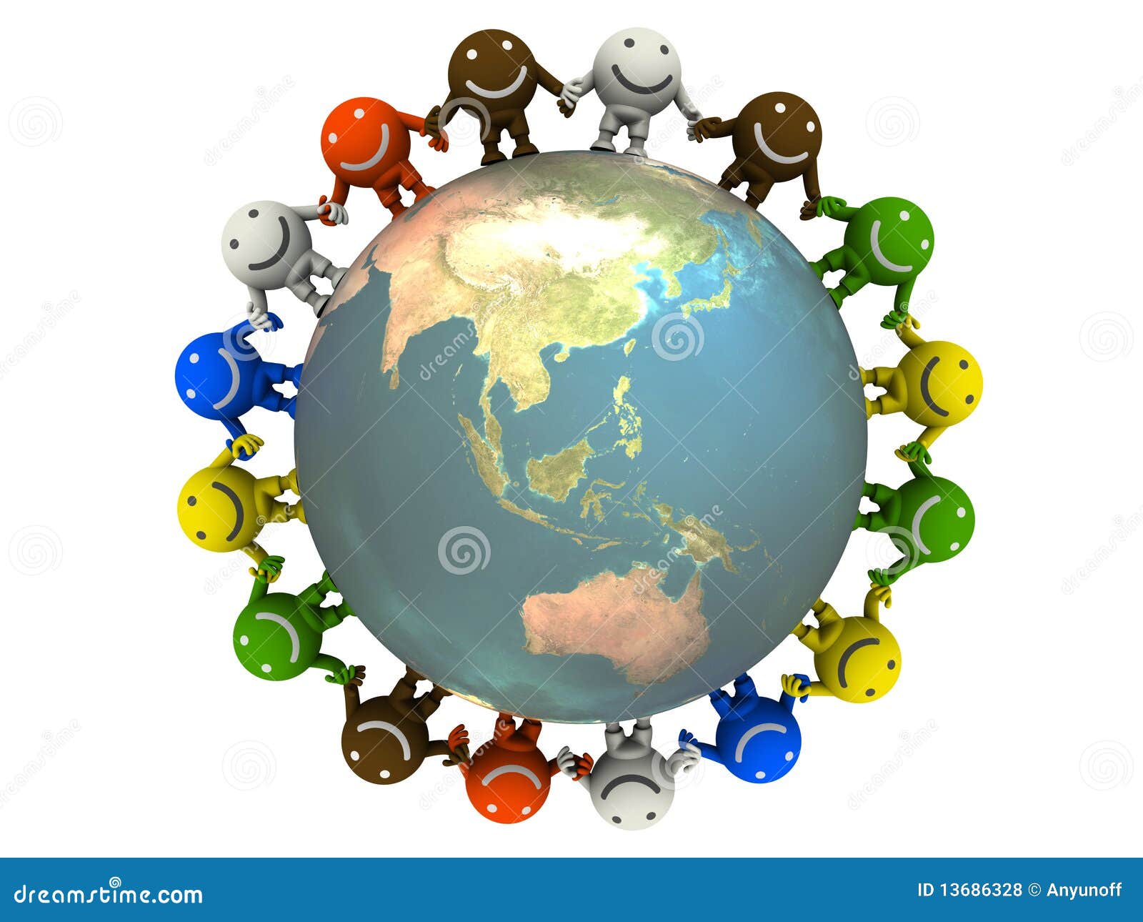 Smileys and globe stock illustration. Illustration of world - 13686328