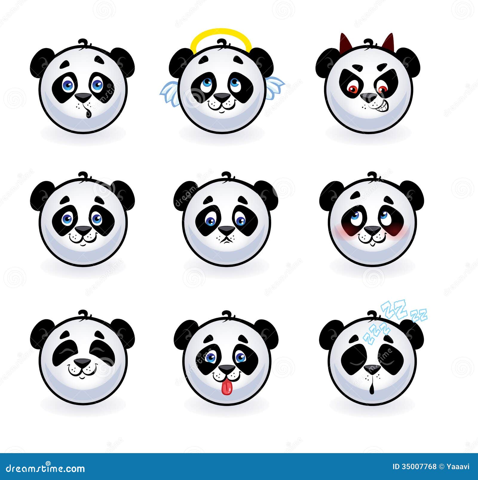 Smileys Pandas Royalty Free Stock Photos - Image: 35007768
